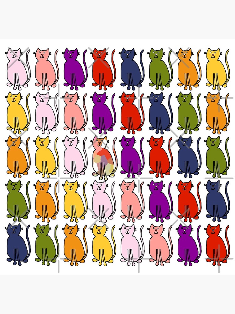 "Clowder of Cats in a Rainbow of Colour" Poster for Sale by ellenhenry ...