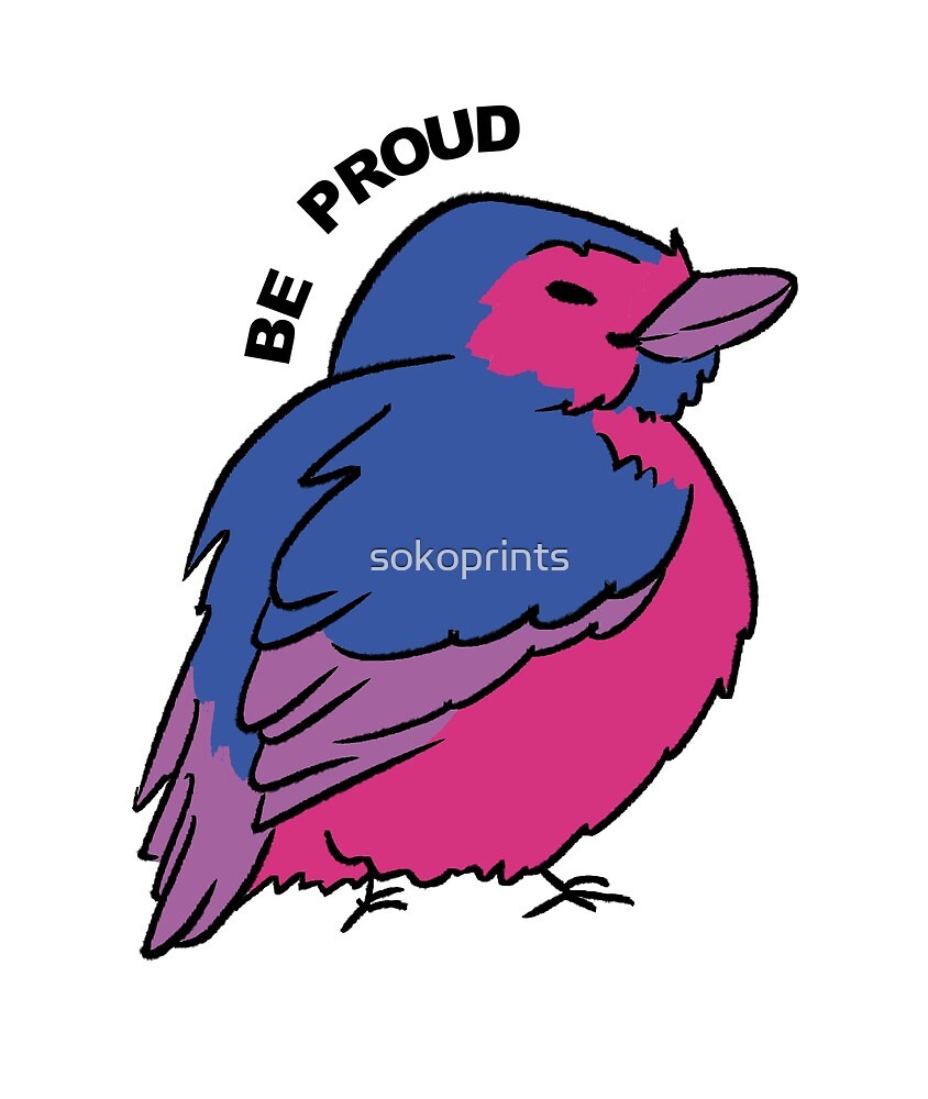 "bisexual pride bird" by sokoprints | Redbubble