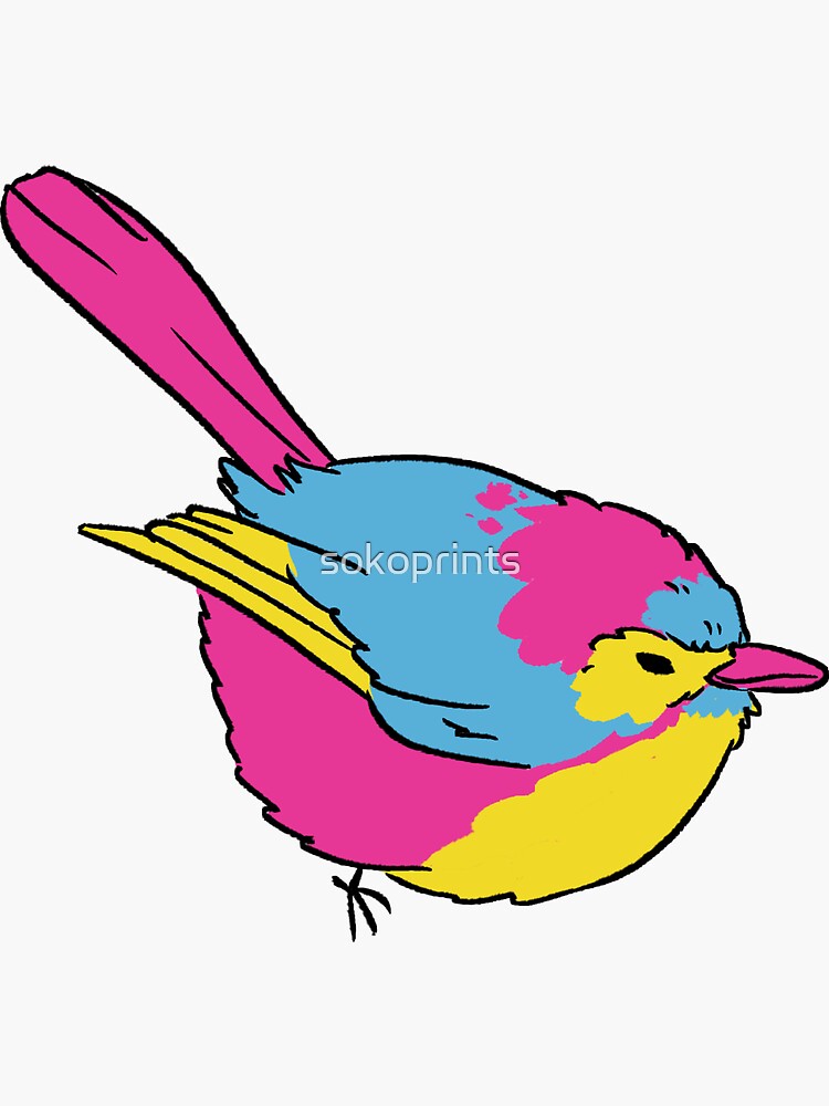"pansexual pride bird" Sticker for Sale by sokoprints | Redbubble