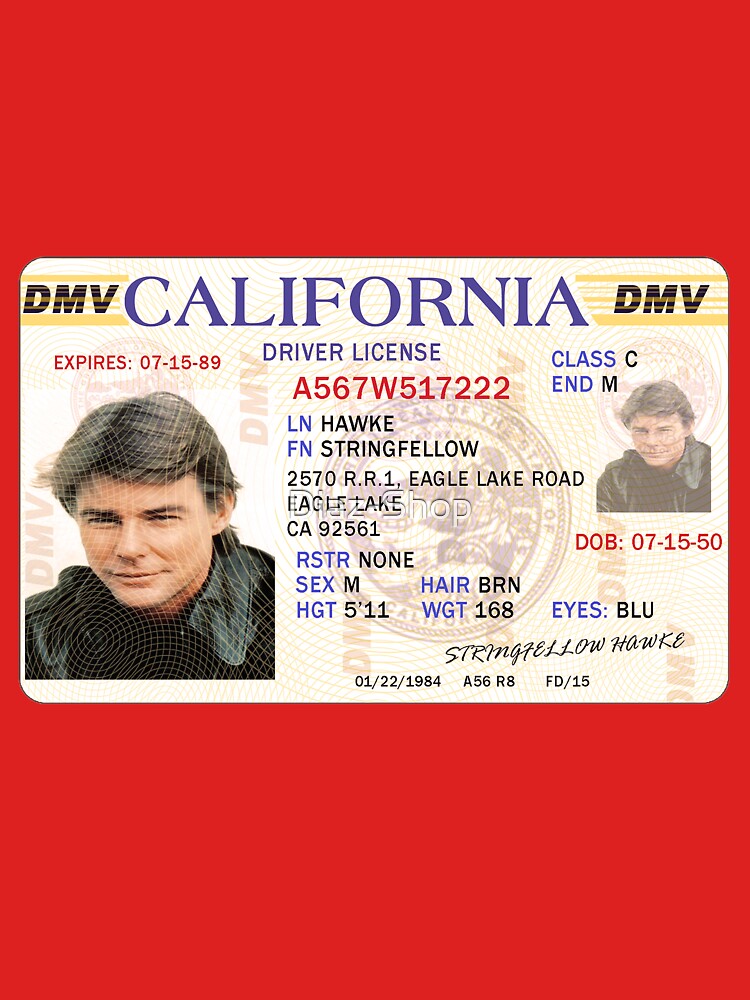 "Driver License StringFellow Hawke - AirWolf" T-shirt for Sale by Diaz ...