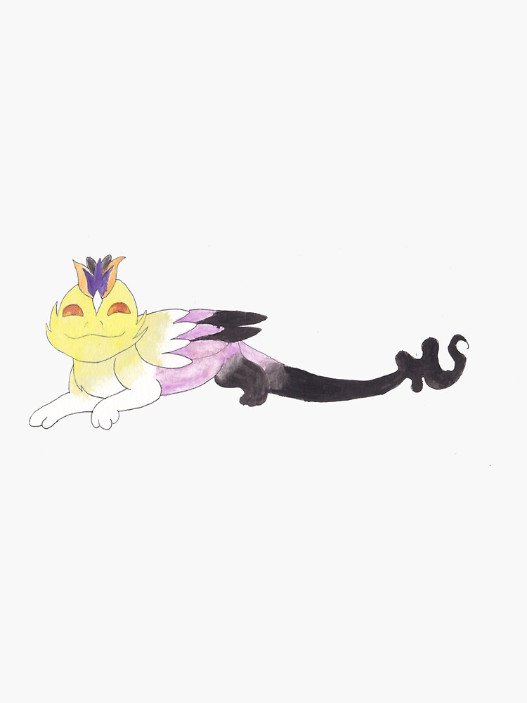 "Pride Dragons - Non-binary" Sticker by purenightshade | Redbubble