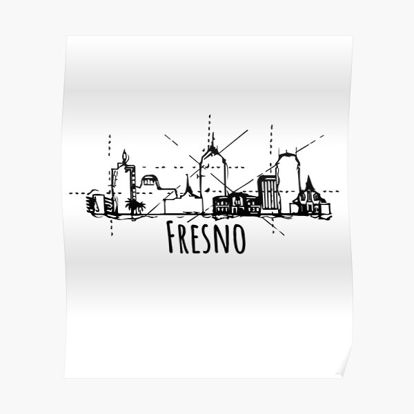 "Fresno California Funny Cartoon Sketch " Poster for Sale by IvonDesign ...