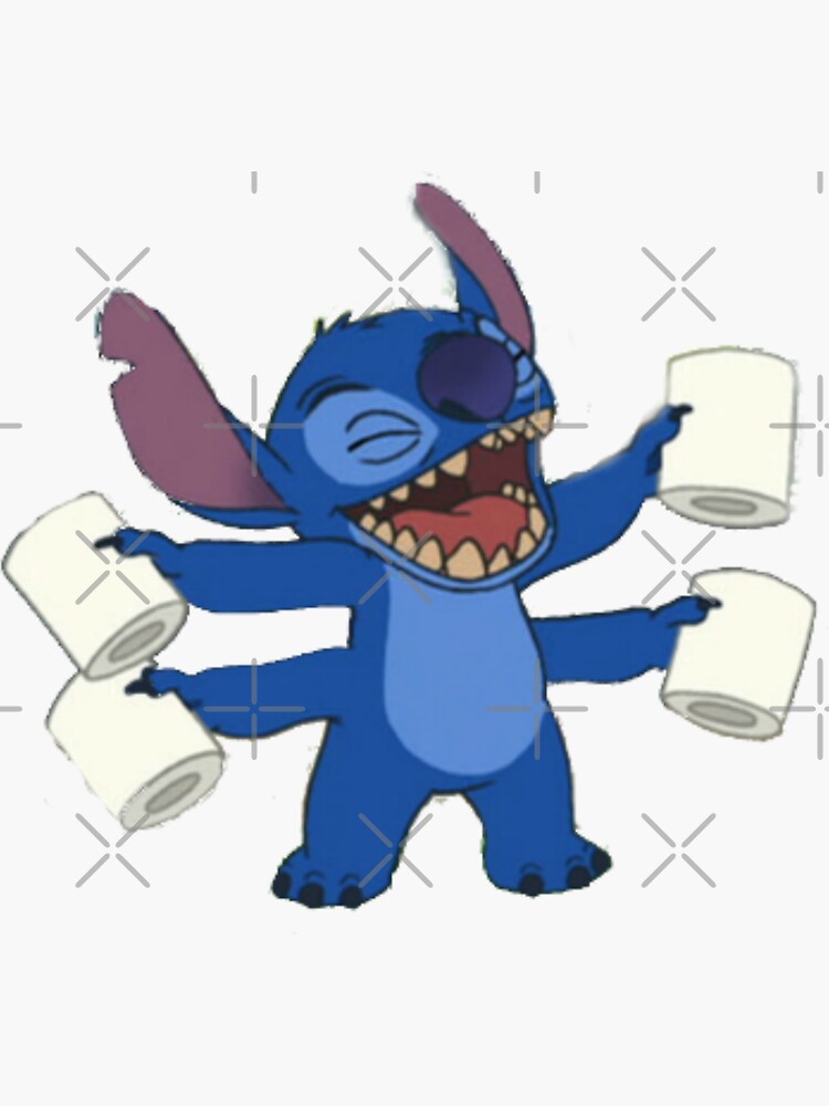 "Stitch and toilet paper" Sticker for Sale by GoolPictures | Redbubble