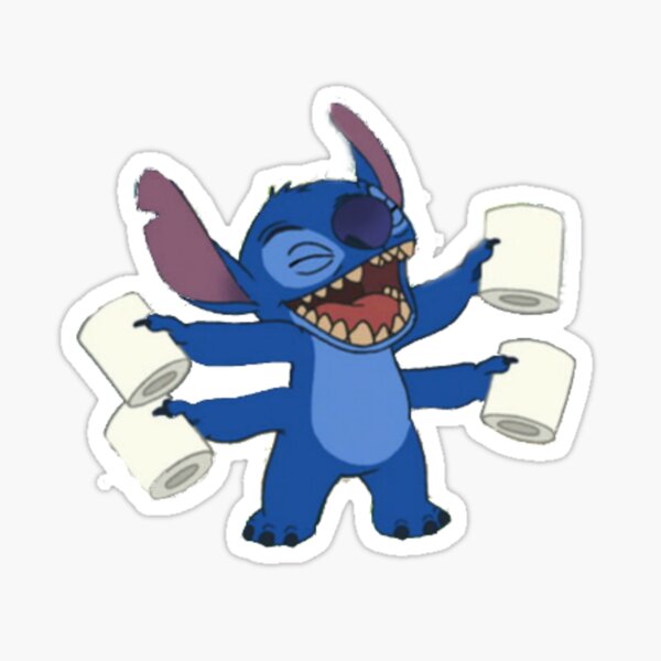"Stitch and toilet paper" Sticker for Sale by GoolPictures | Redbubble