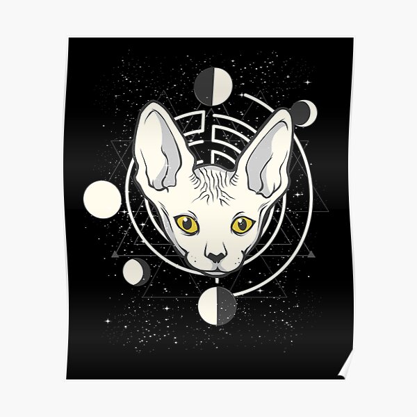 "Space Sphynx Cat" Poster for Sale by soondoock | Redbubble