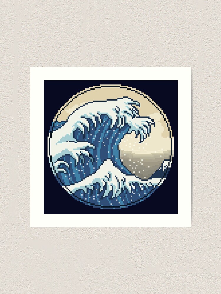 "The Great Wave Off Kanagawa Pixel Art " Art Print by coeurwhisky ...