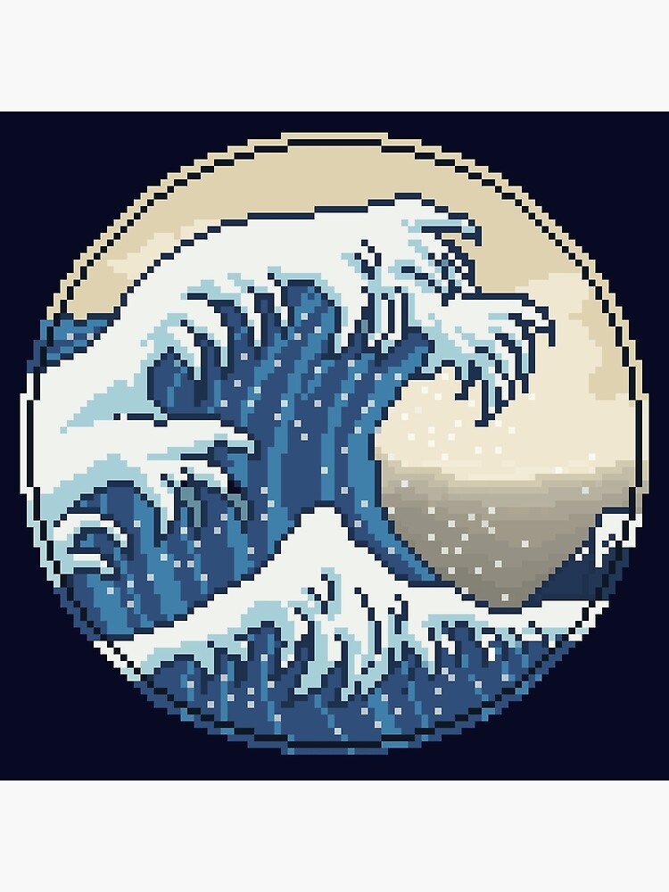 "The Great Wave Off Kanagawa Pixel Art " Art Print by coeurwhisky ...