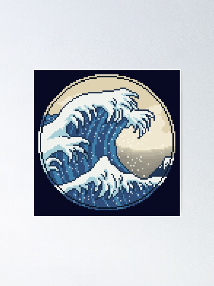 "The Great Wave Off Kanagawa Pixel Art " Poster by coeurwhisky | Redbubble