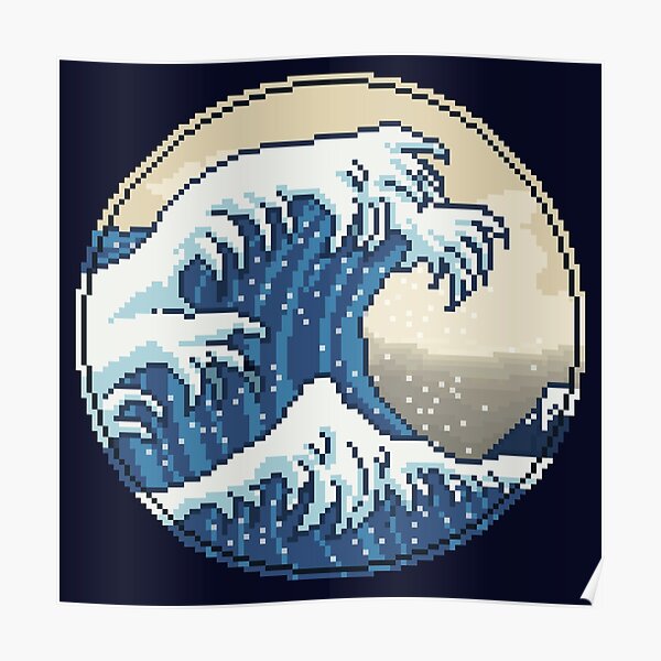 "The Great Wave Off Kanagawa Pixel Art " Poster by coeurwhisky | Redbubble