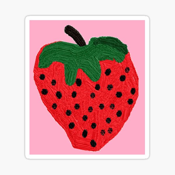 "Pink Strawberry" Sticker for Sale by zephramhillis | Redbubble