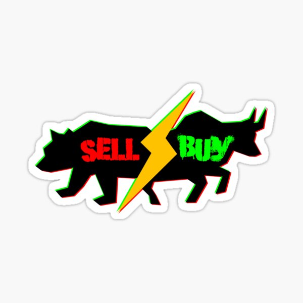 "Bull and bear stock market" Sticker by onrcnoz | Redbubble