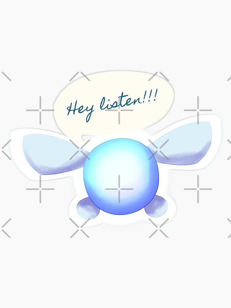 "Navi "Hey Listen"" Sticker for Sale by Eleisea | Redbubble