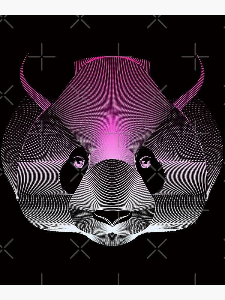 "Cute Panda Bear Dot line Art Bird Portrait Sketch Drawing Graphics ...