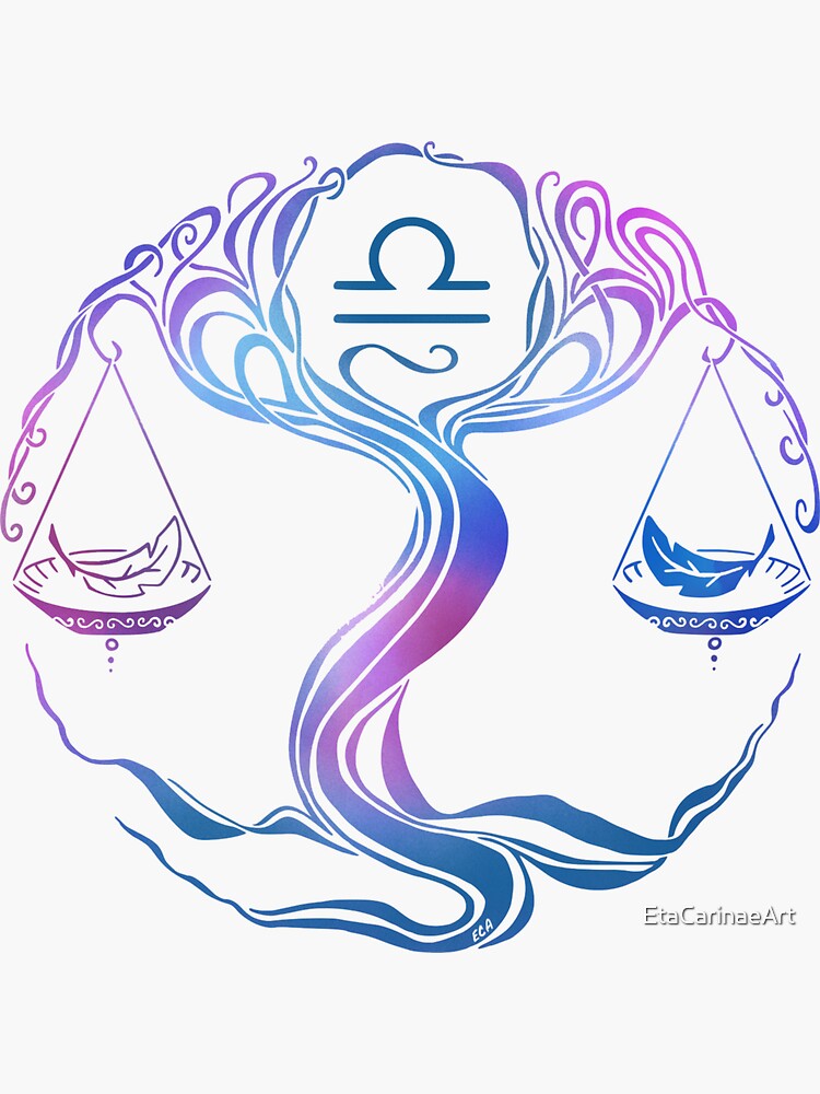 "Libra Line art" Sticker for Sale by EtaCarinaeArt | Redbubble