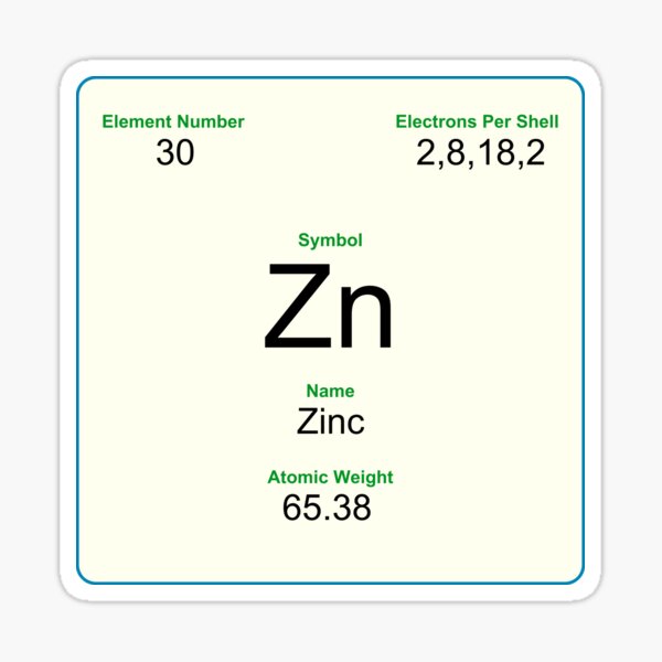 "30 Zinc" Sticker for Sale by EricPauker | Redbubble