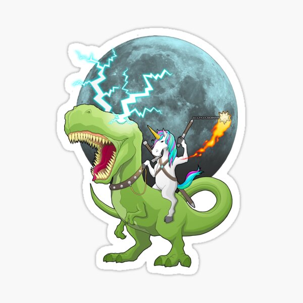 "Epic Battle Unicorn" Sticker by tofuartwrk | Redbubble