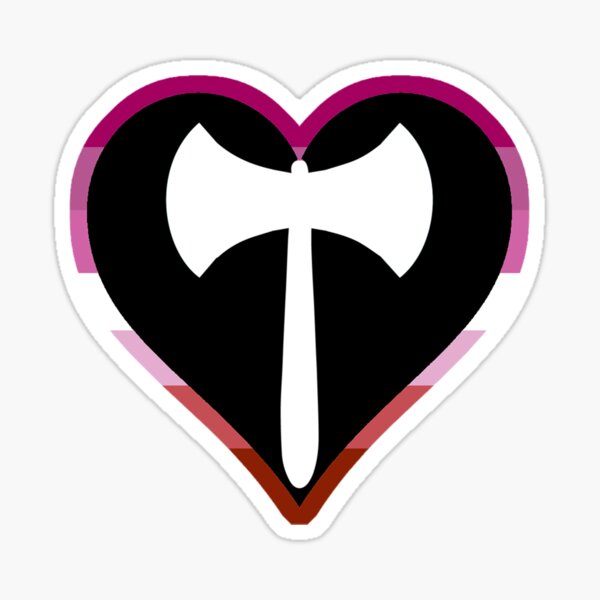 "Labrys Heart Pink" Sticker by roryrabs | Redbubble