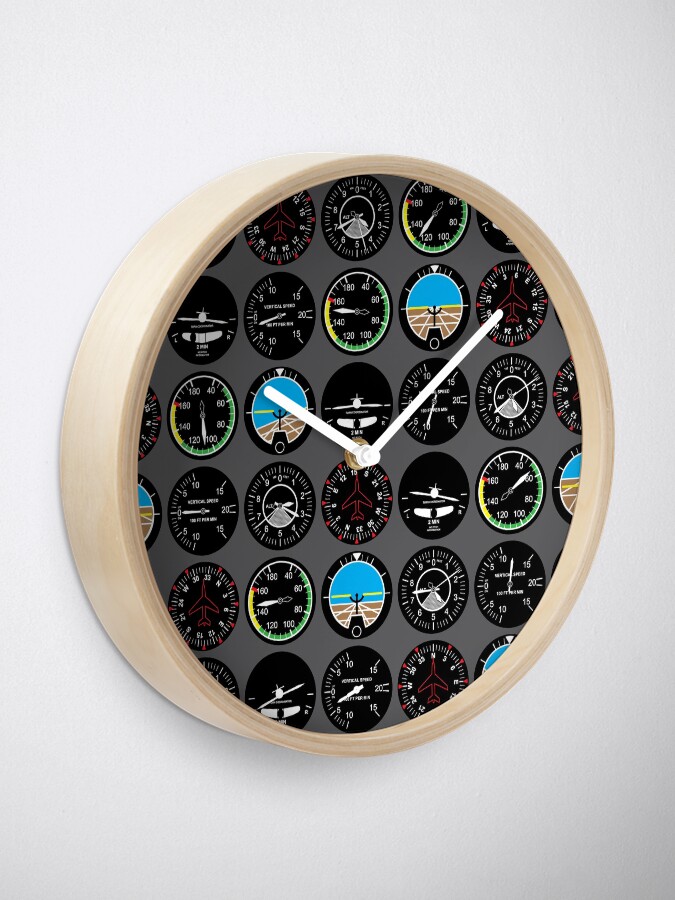 "Flight Instruments" Clock by robyriker | Redbubble