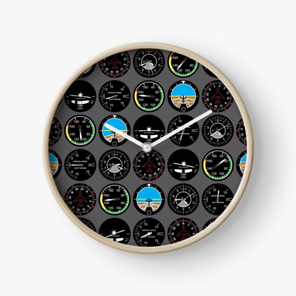 "Flight Instruments" Clock by robyriker | Redbubble