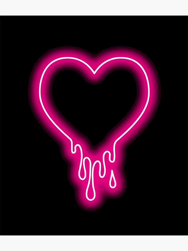 "Dripping Neon Heart" Sticker for Sale by Freshfroot | Redbubble