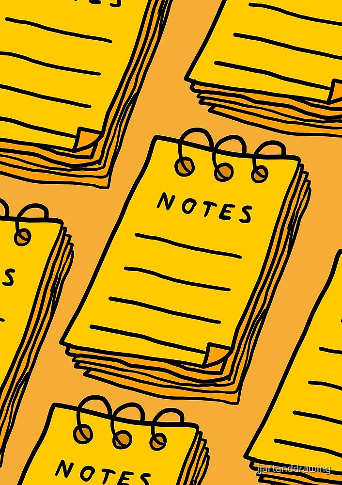 "notes on yellow, pattern." by JJ ADX | Redbubble