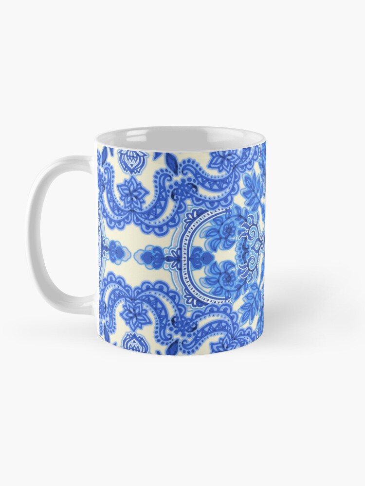 "Cobalt Blue & China White Folk Art Pattern" Coffee Mug for Sale by ...
