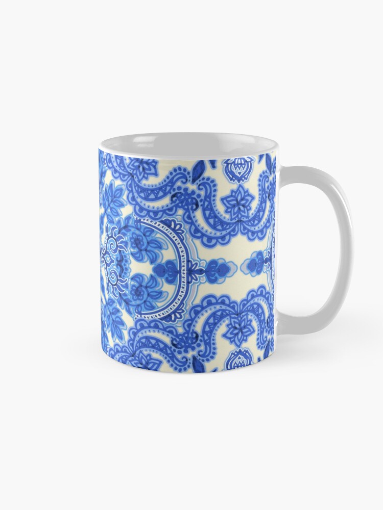 "Cobalt Blue & China White Folk Art Pattern" Coffee Mug for Sale by ...