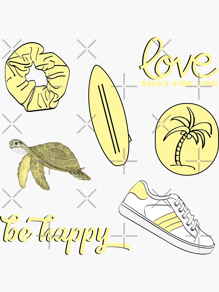 "Light Yellow Summer Beach Fun Sticker Pack" Sticker by The-Goods ...