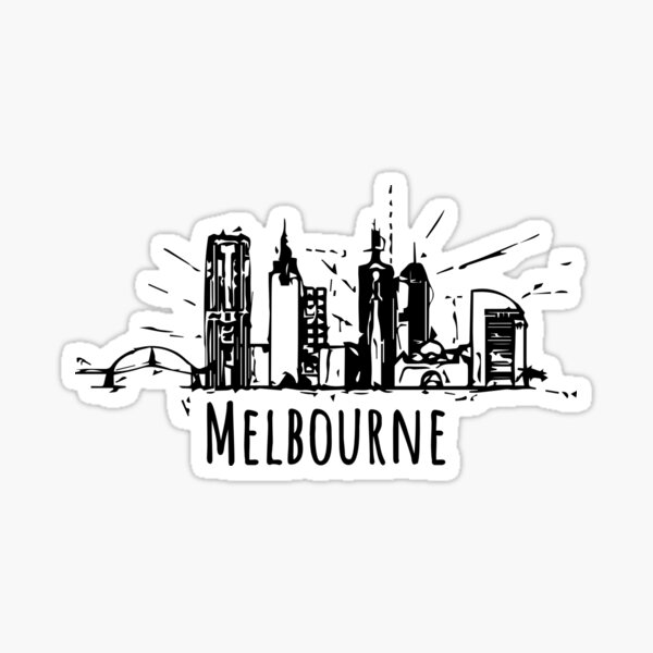 "Melbourne Australia AU World City Cartoon" Sticker for Sale by ...