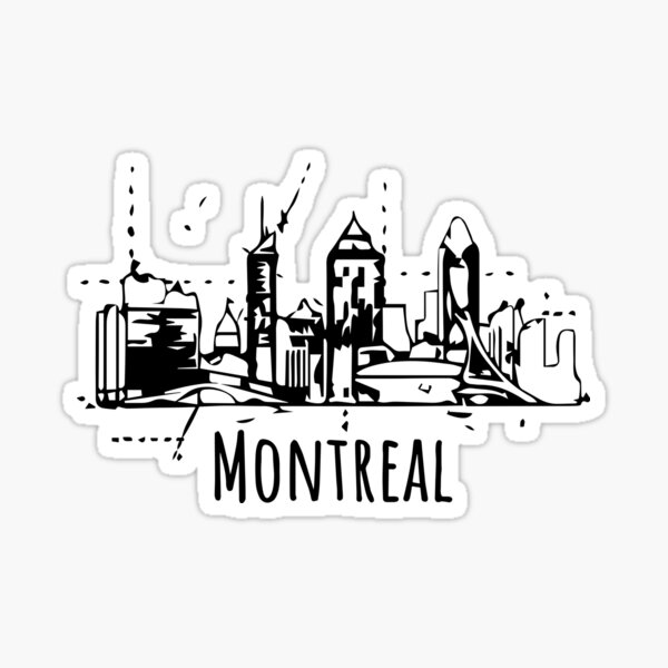 "Montreal City Skyline Souvenir Quebec Canada " Sticker for Sale by ...