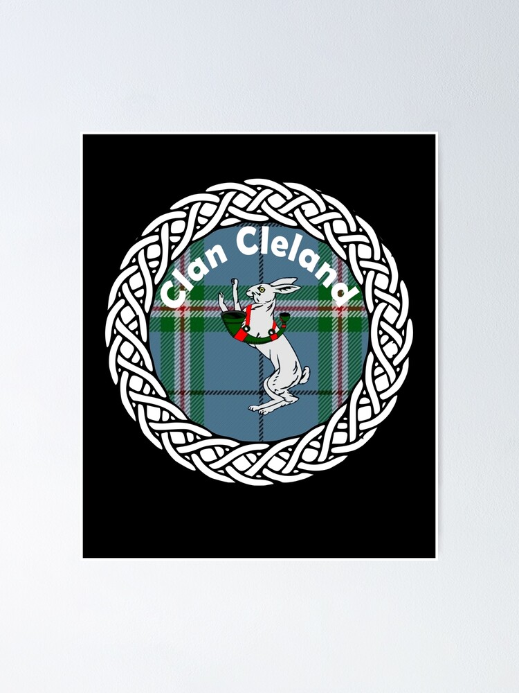 "Clan Cleland surname last name tartan crest badge" Poster by ljrigby ...