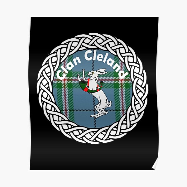 "Clan Cleland surname last name tartan crest badge" Poster by ljrigby ...