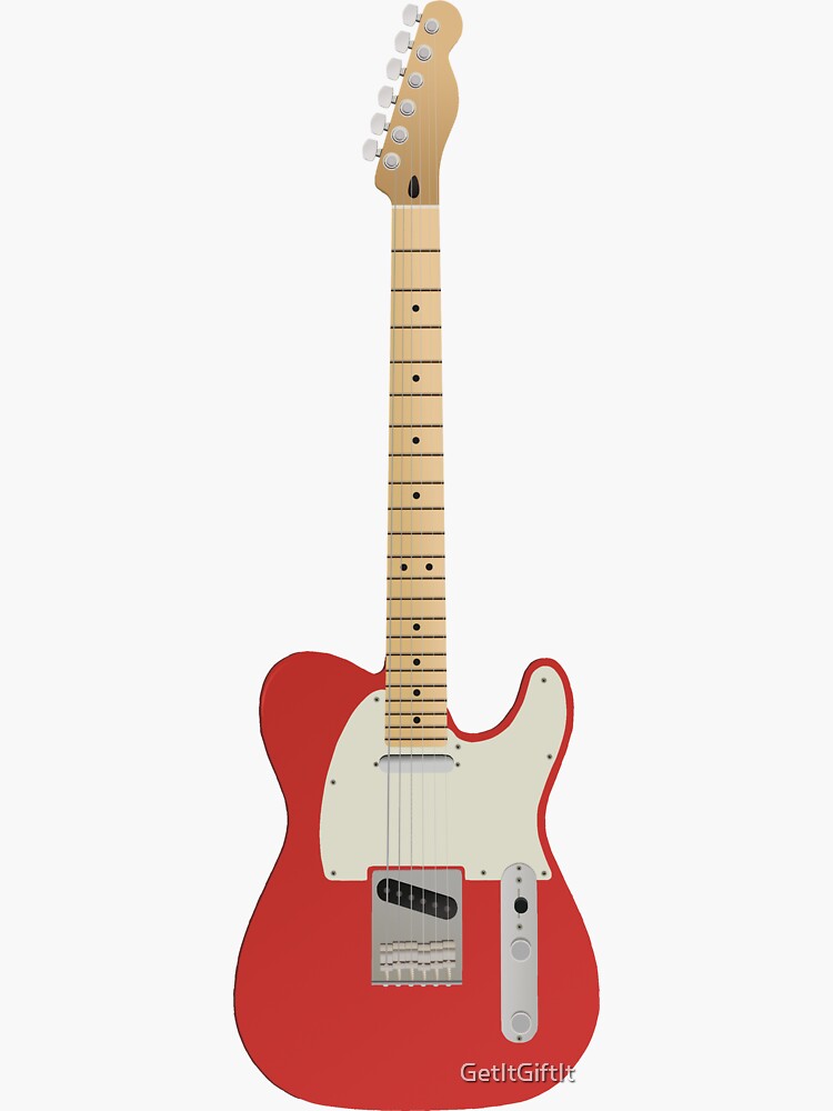 "Red Telecaster Graphic Art design" Sticker for Sale by GetItGiftIt ...