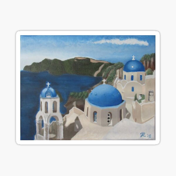 "Santorini" Sticker for Sale by frankiereed | Redbubble
