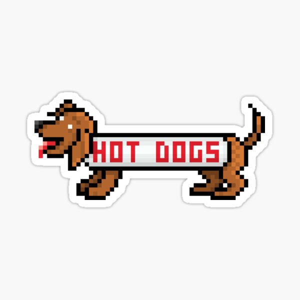 "Pixel Hot Dog" Sticker for Sale by Rilly579 | Redbubble
