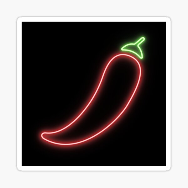 "Neon Chilli Pepper" Sticker for Sale by samantha-l-art | Redbubble