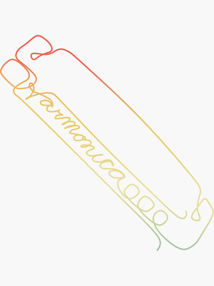 "Retro Line Harmonica " Sticker for Sale by alwe-designs | Redbubble
