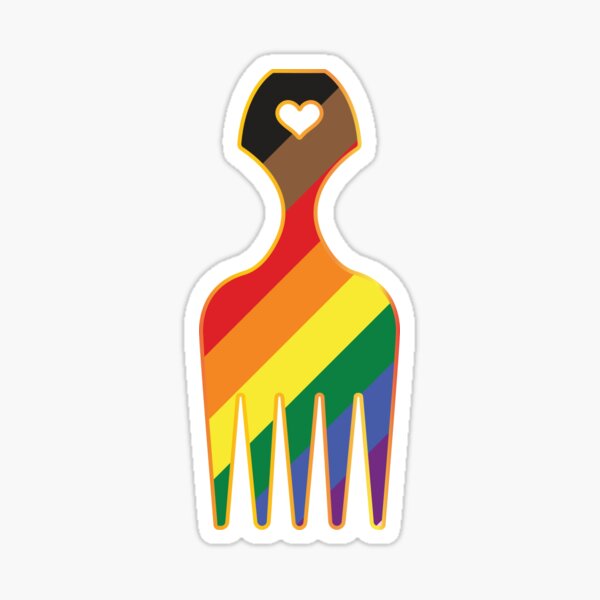 "PEOPLE OF COLOR PRIDE - Hair Pick" Sticker by afroflower | Redbubble