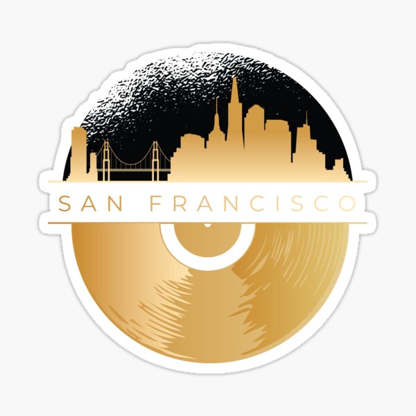 San Francisco Skyline Vinyl Record Sticker For Sale By Timcito