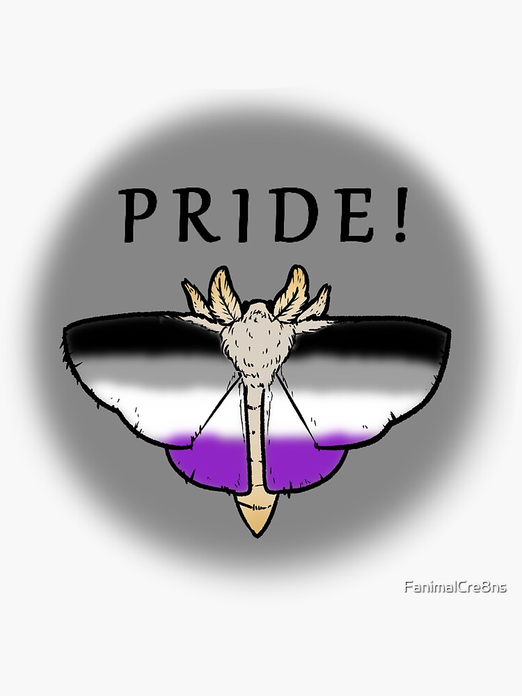 "Ace Pride Moth" Sticker by FanimalCre8ns | Redbubble
