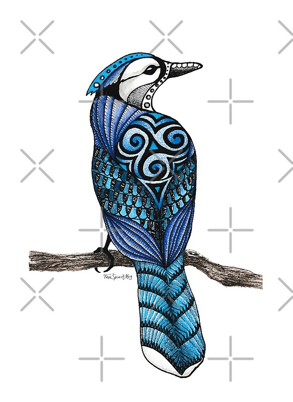 "Blue Jay Totem" by Free-Spirit-Meg | Redbubble