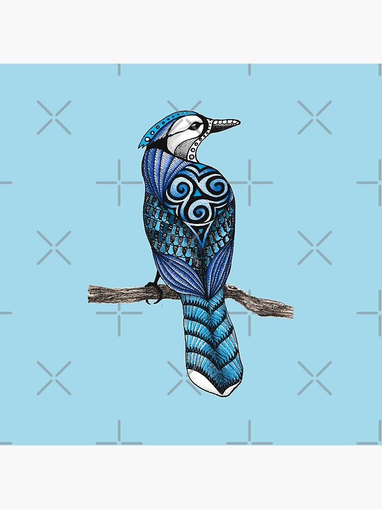 "Blue Jay Totem" Floor Pillow for Sale by Free-Spirit-Meg | Redbubble