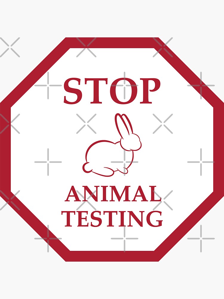 "Stop animal testing sign" Sticker by FarAwayElla | Redbubble