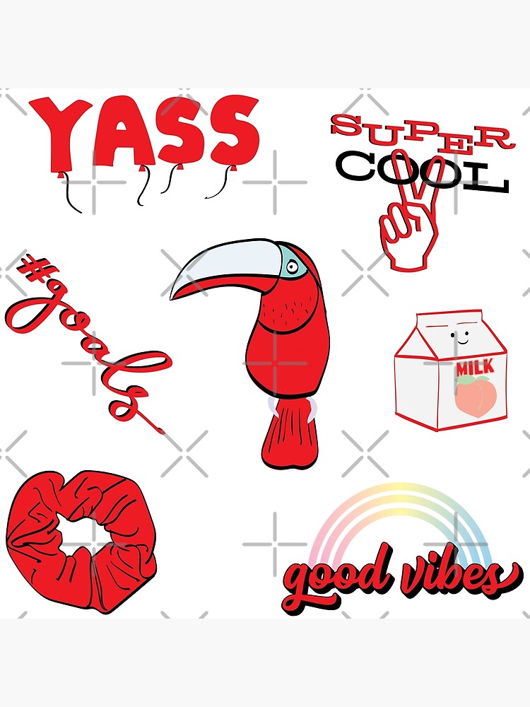 "Red Good Vibes Sticker Pack" Poster by The-Goods | Redbubble