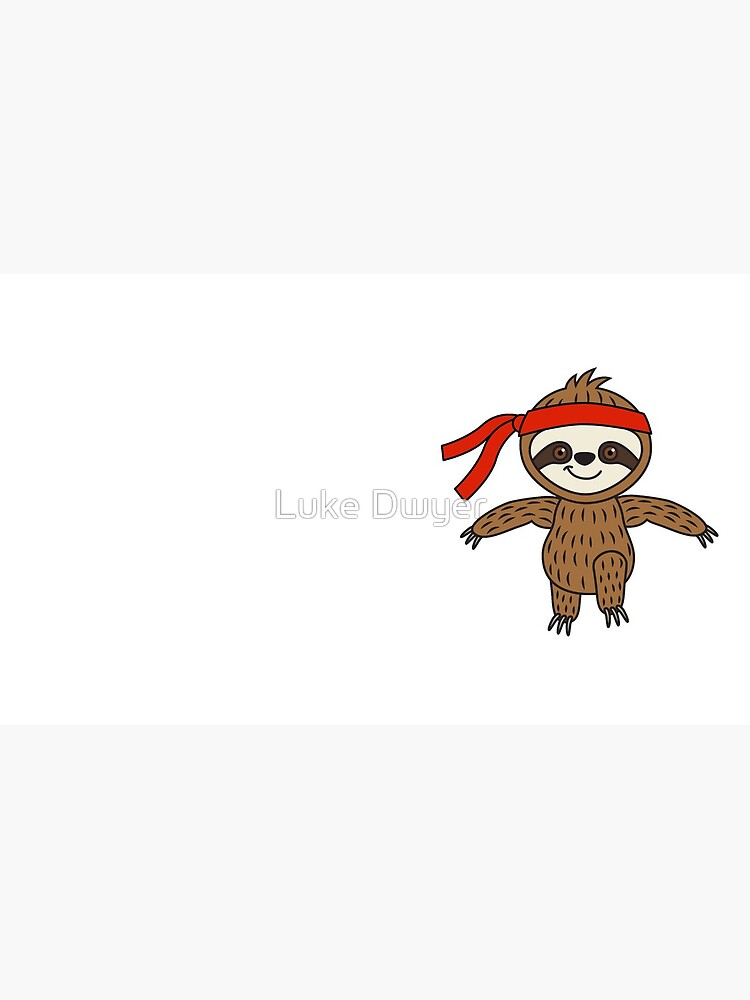 "Kung Fu Karate Sloth Waving Hello Funny Cartoon Cute Character" Coffee ...