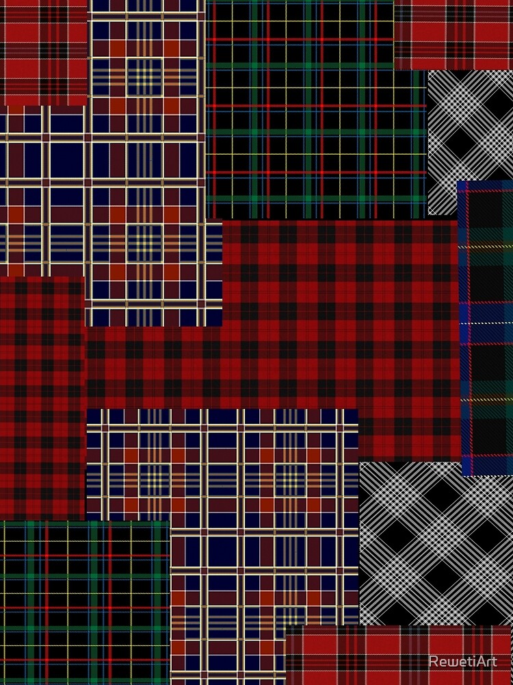"Patchwork in Red Plaid" T-shirt for Sale by RewetiArt | Redbubble ...