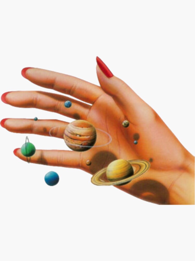 "Solar System Hand" Sticker for Sale by moonbeambaby | Redbubble