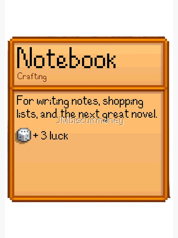 "Stardew Valley notebook" Journal for Sale by JMbiscuitmoney | Redbubble