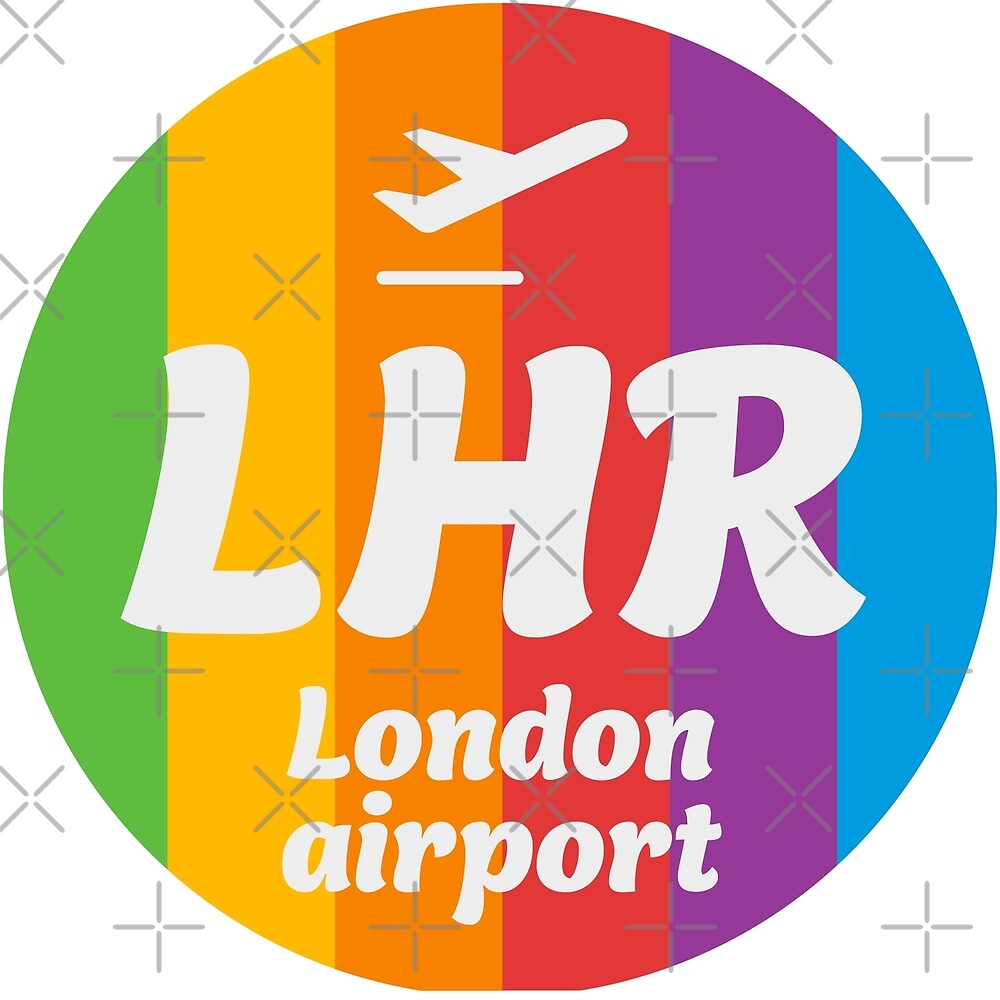 "LHR colors airport sticker" by airportstickers K. G. | Redbubble