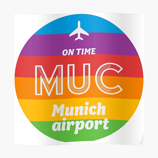 "Munich airport code sticker" Poster for Sale by Aviators | Redbubble